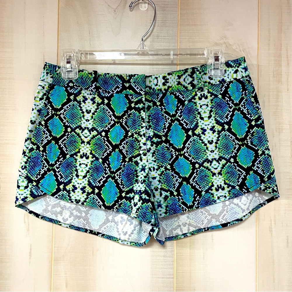 Bcbgmaxazria Blue Green Snake Pattern Runway Mini Sho… - Gem